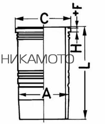 KOLBENSCHMIDT 89092110 Гильза ДВС D2840/2842/2848; BF без уплотнительных колец;