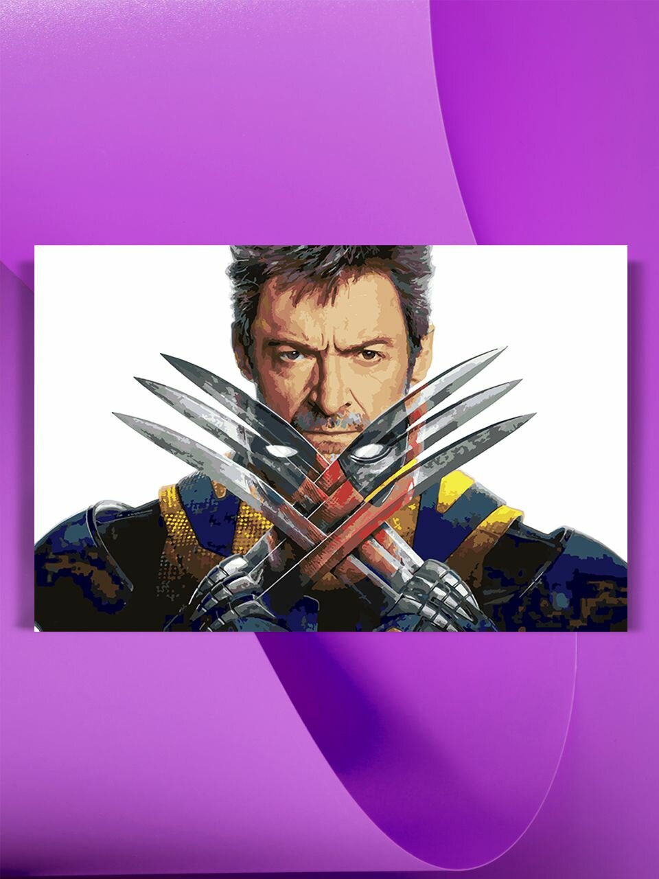 Картина по номерам на холсте Росомаха и отражение Дедпула, 40 х 60 см