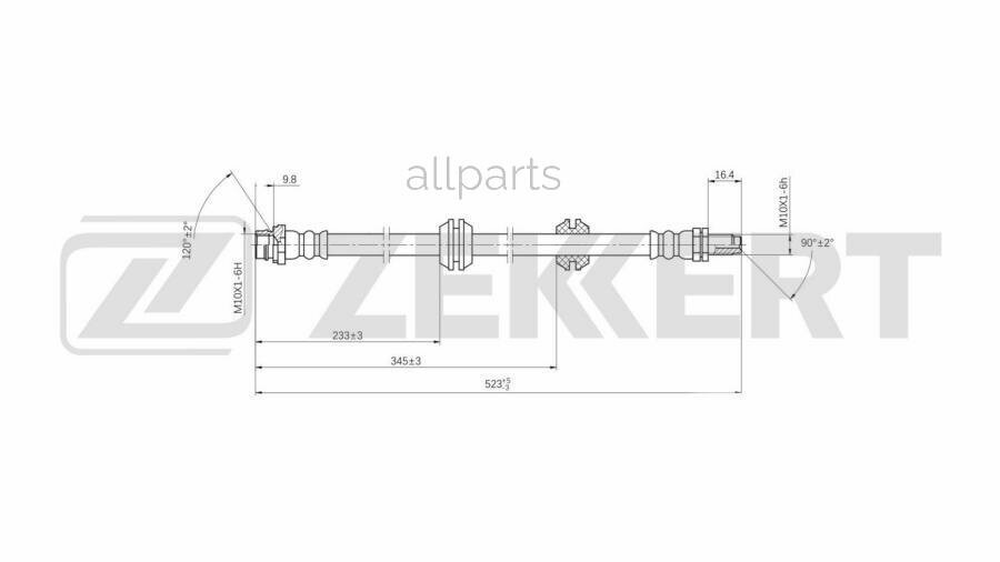 ZEKKERT BS-9553 Шланг тормозной задний Land Rover Freelander I II 06-