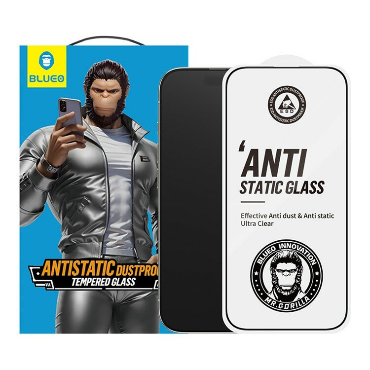 BlueO стекло для iPhone 16 Pro Max, Narrow border Anti-Static Black (антистатик)