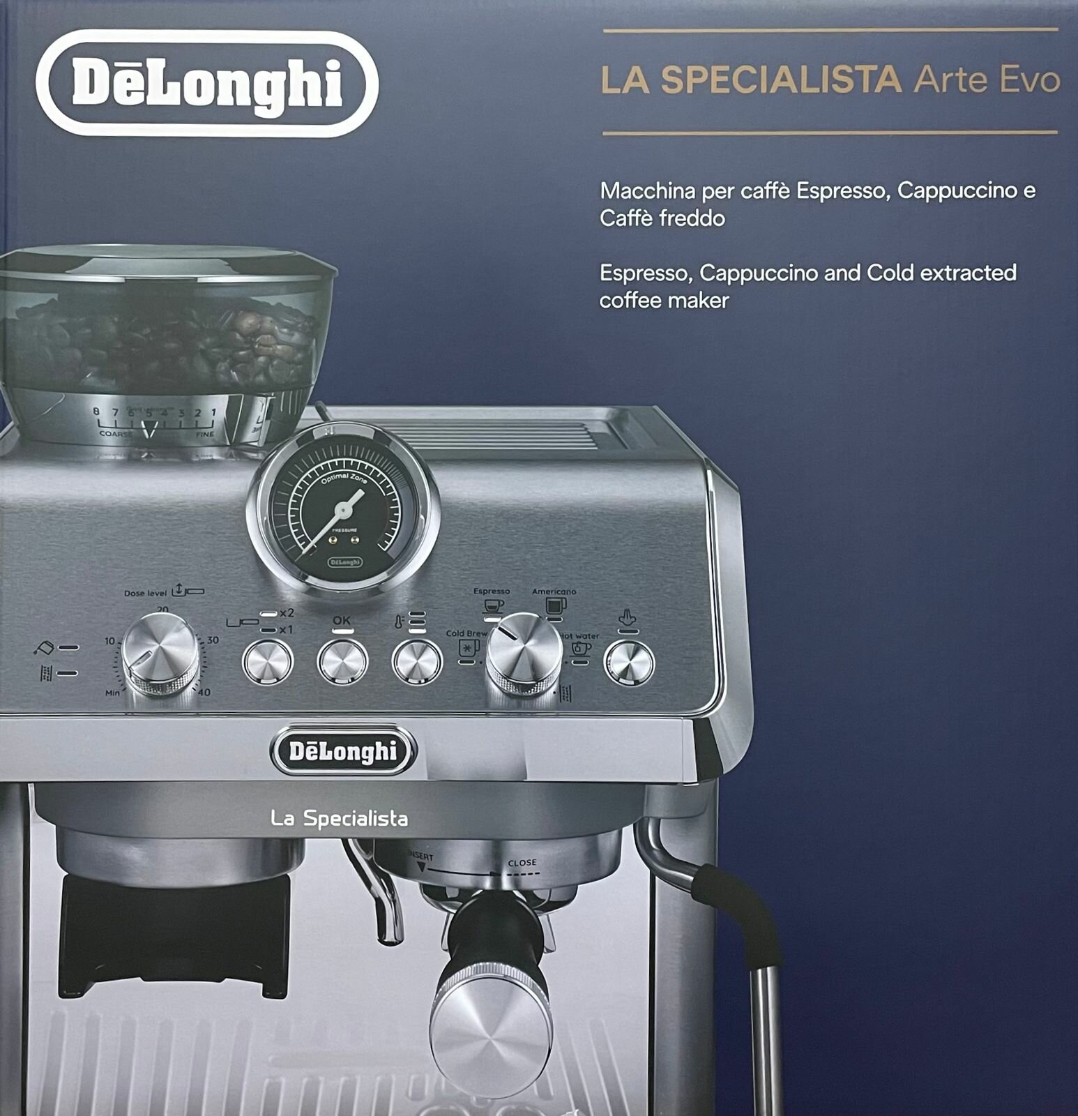 Рожковая кофеварка DeLonghi La Specialista Arte Eco Cold Brew EC9255. T, титановый, 15 бар