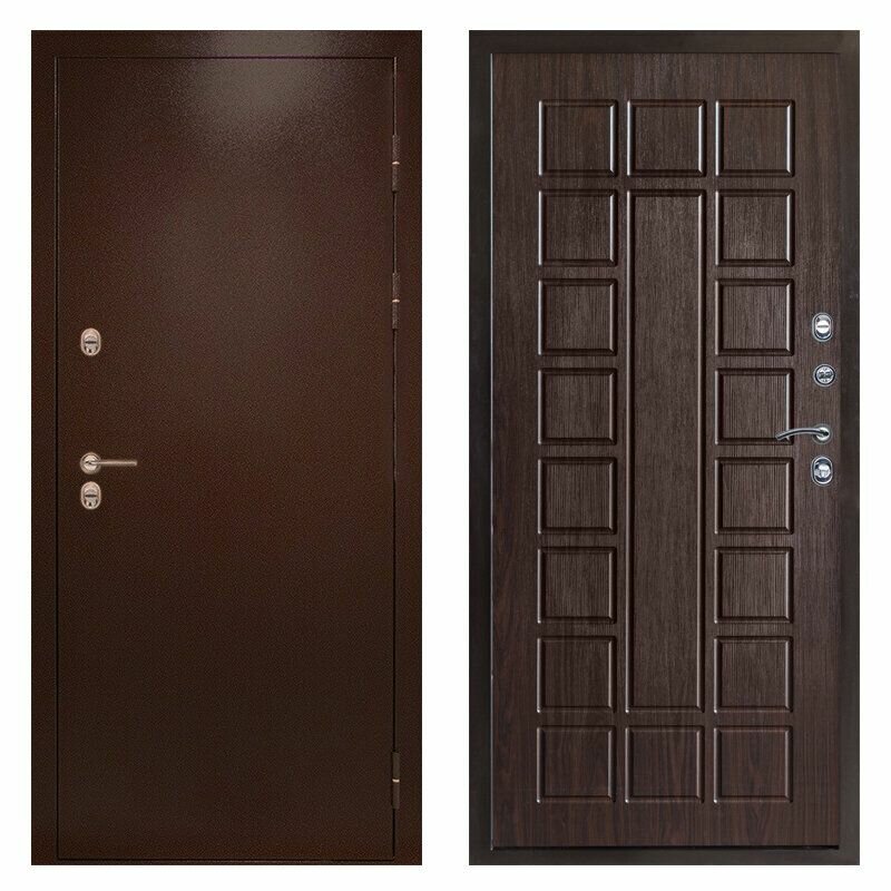 Дверь входная металлическая с терморазрывом Сибирь 3К Престиж венге Paputin's Doors 960 х 2050 мм Левая