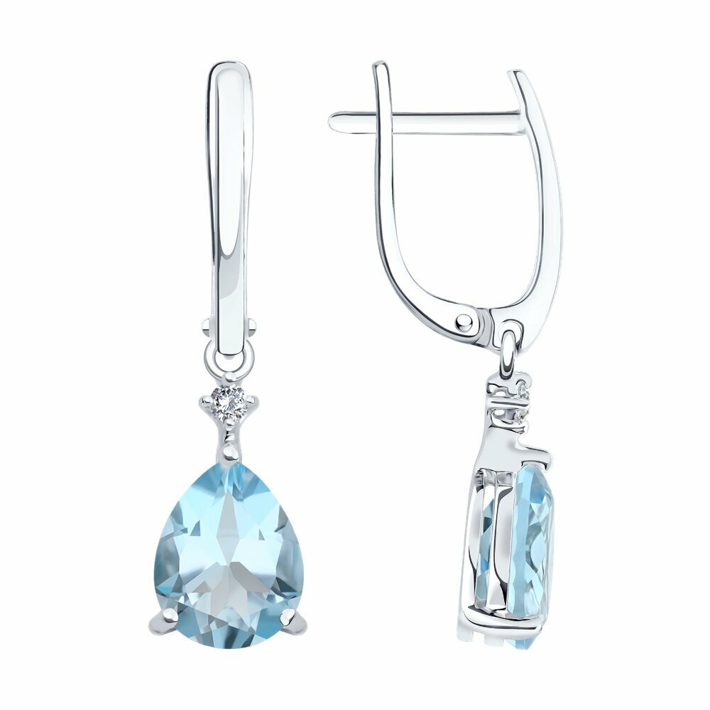 Серьги, белое золото, 585 проба