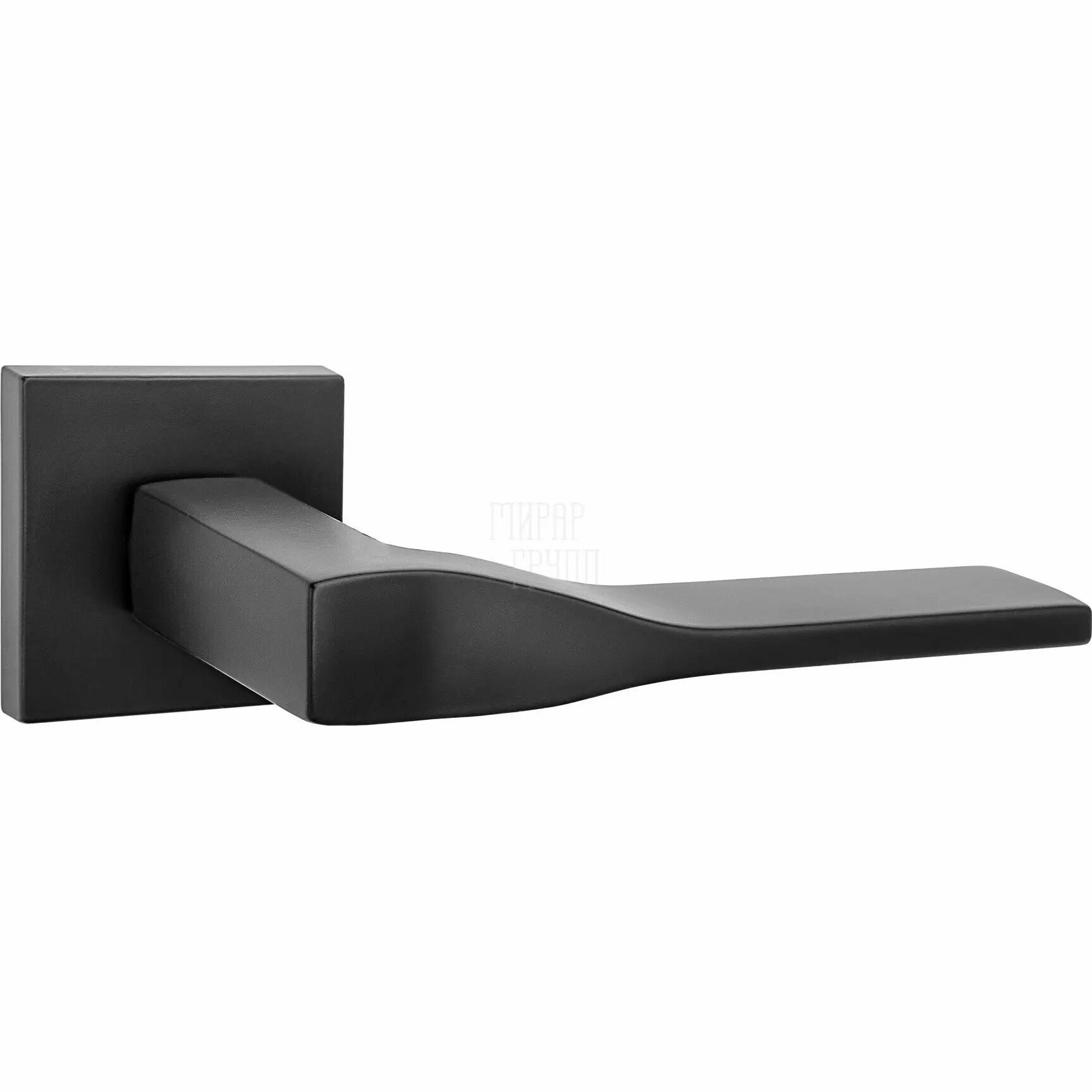 Дверные ручки Renz (Ренц) "Турин" INDH 324-03 slim на квадратной розетке черный