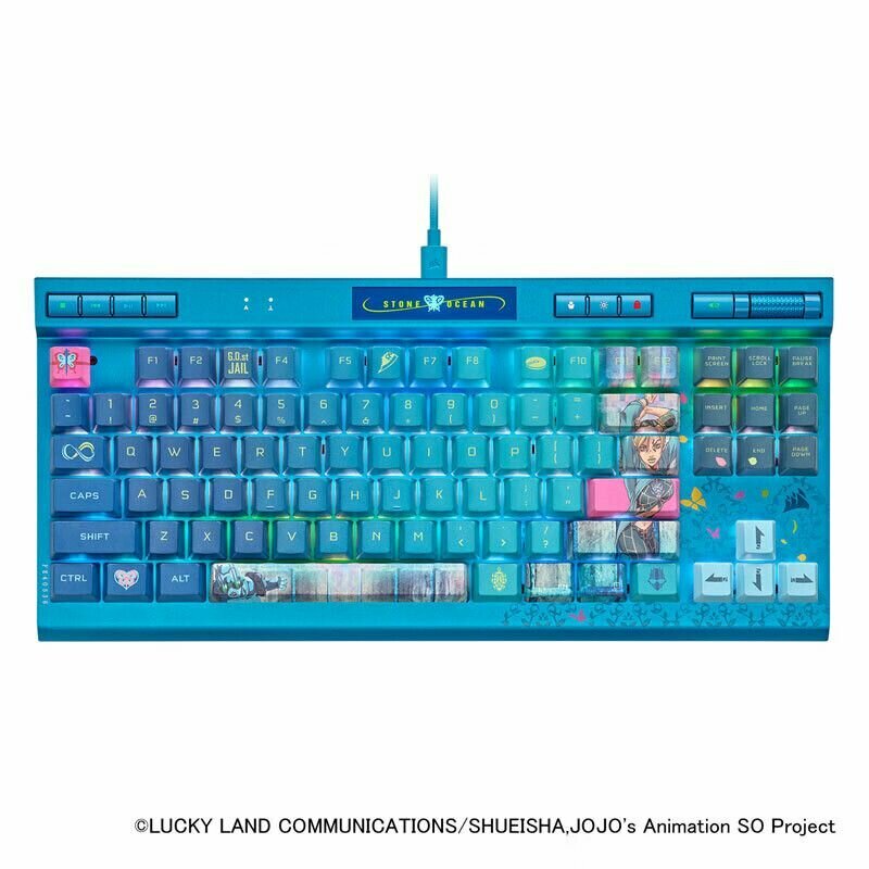 Игровая клавиатура, Corsair K70 RGB TKL JOJO SERIES, сине-красная ось