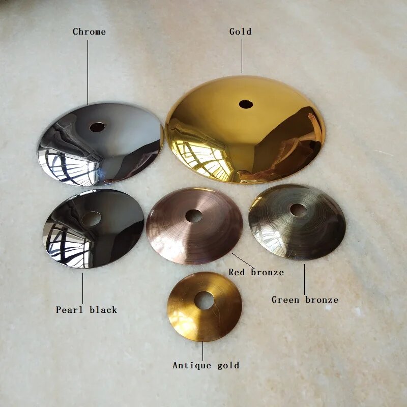 Металлические крышки для ламп, Pearl black, Base Type: 40mm, 5 шт.