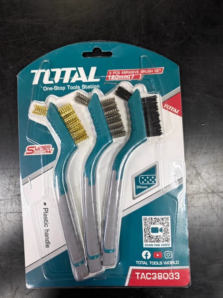 Набор щеток по металлу с пластмассовой ручкой TOTAL TAC38033 (3шт)
