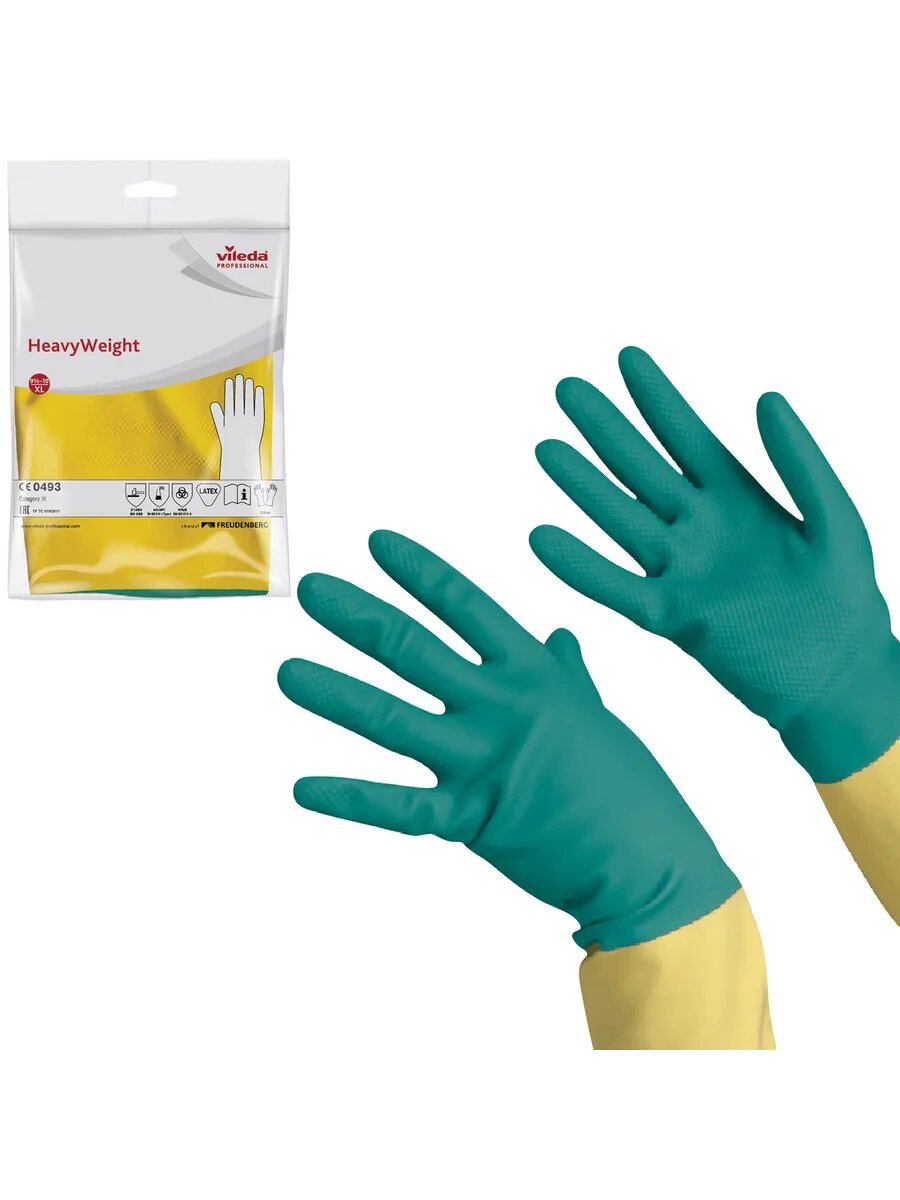 Перчатки Vileda, латексные, неопреновые, трехслойные, для уборки и спецработ