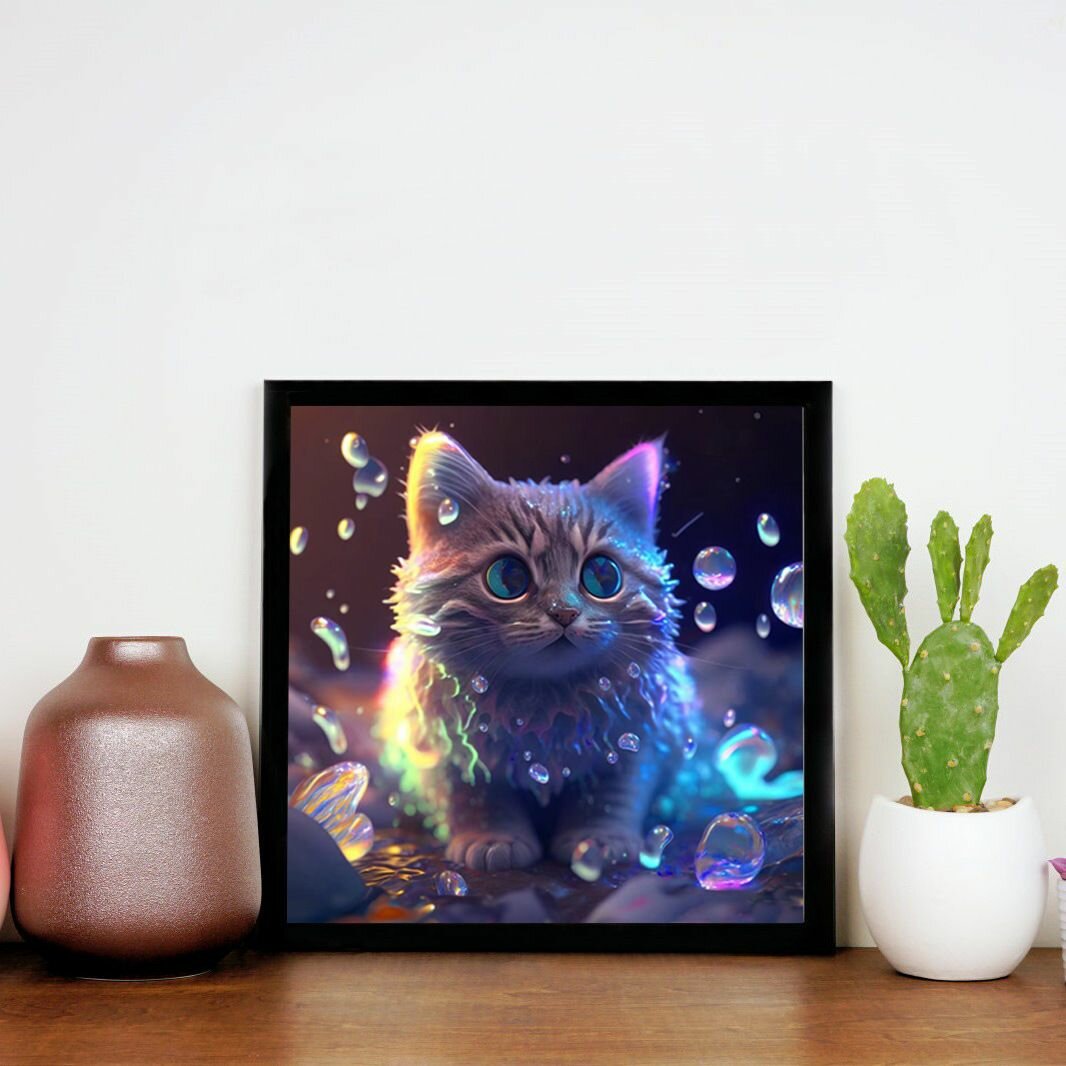 Алмазная мозаика "Котята" 30х30 см – набор для творчества с квадратными стразами, полная выкладка