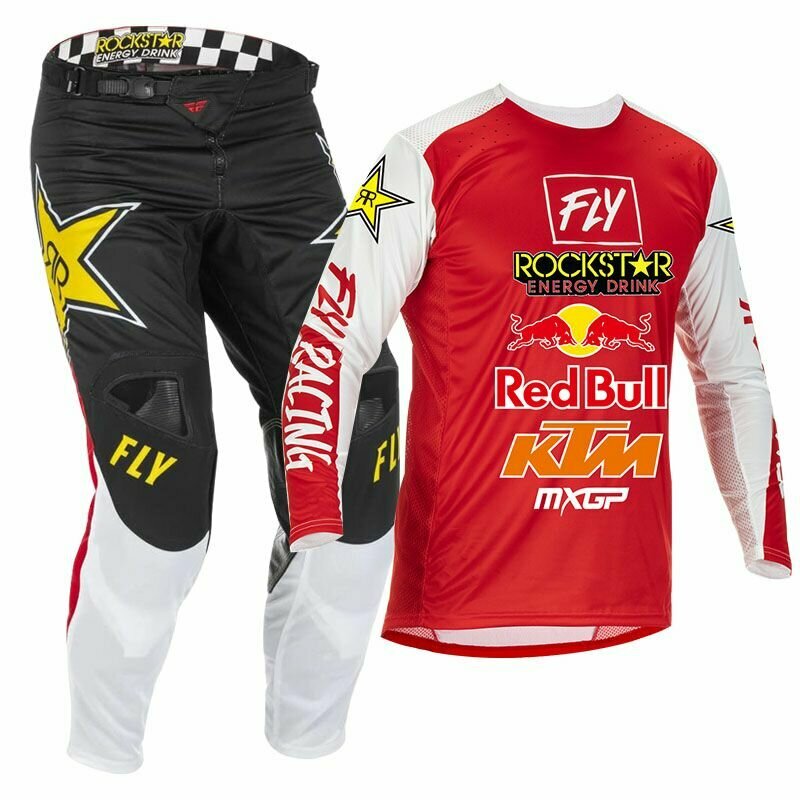 FLY Red Bull RockStar эндуро комплект снаряжения для мотокросса mx комбинированные трикотажные штаны MTB DH UTV Off Road мотоциклетный гоночный костюм