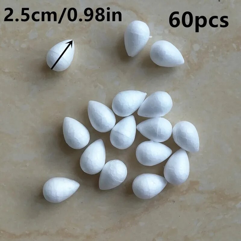 Моделирующие бутоны из пенополистирола Felicoalice 5 см Белый, 2.5cm 60pcs