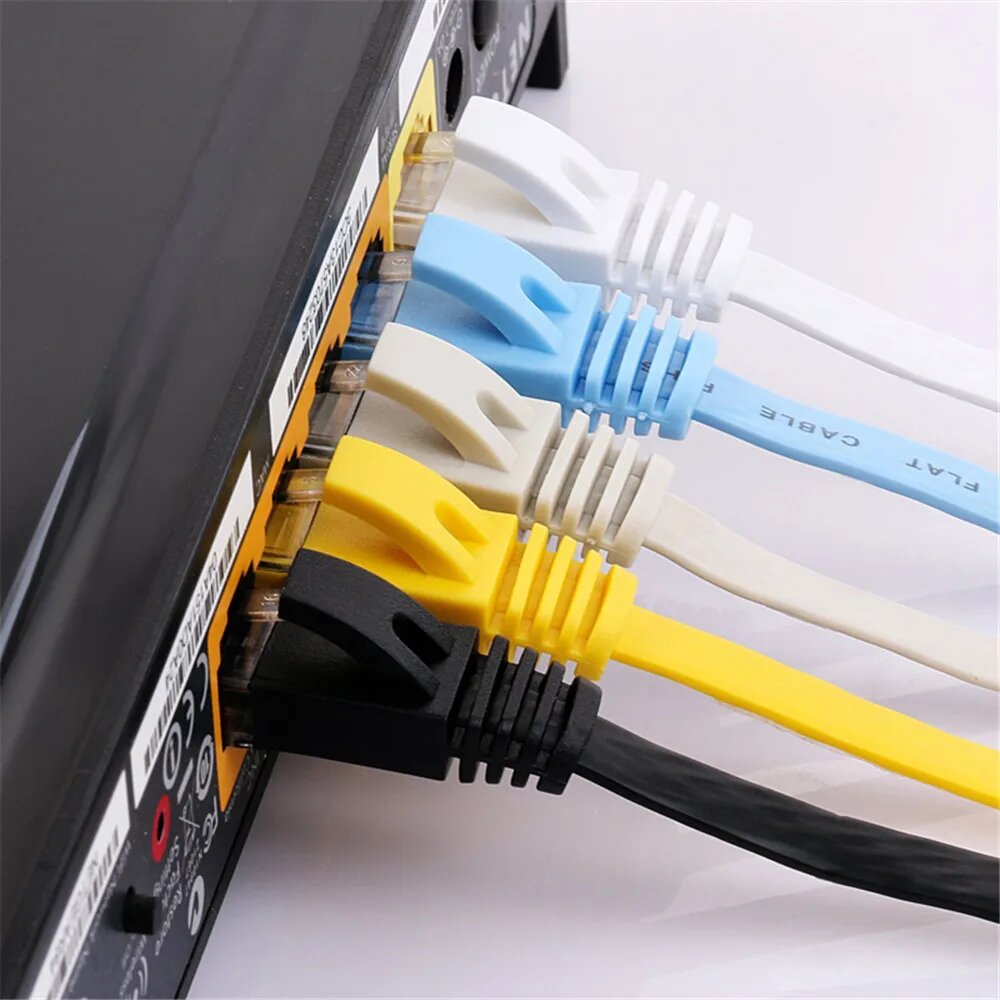 Плоский Ethernet-кабель CAT6 Black 5м RJ45 — фото 1