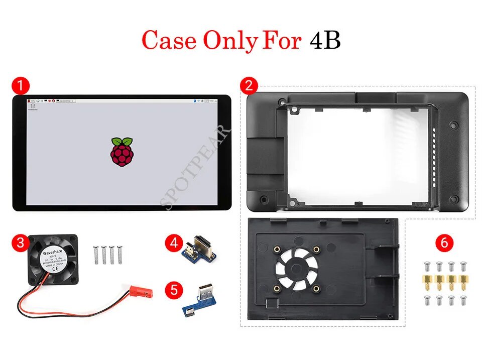 Spotpear 5.5-дюймовый 2K IPS сенсорный экран для Raspberry Pi LCD And Case