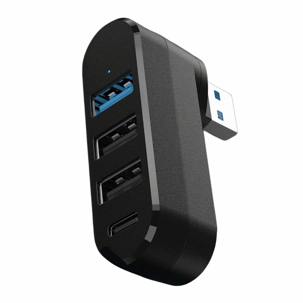 4 Порт USB 3,0 Хаб -Хаб 180 Степень Вращающийся разветвитель с 3 1 C Powered Data Extender для ноутбука