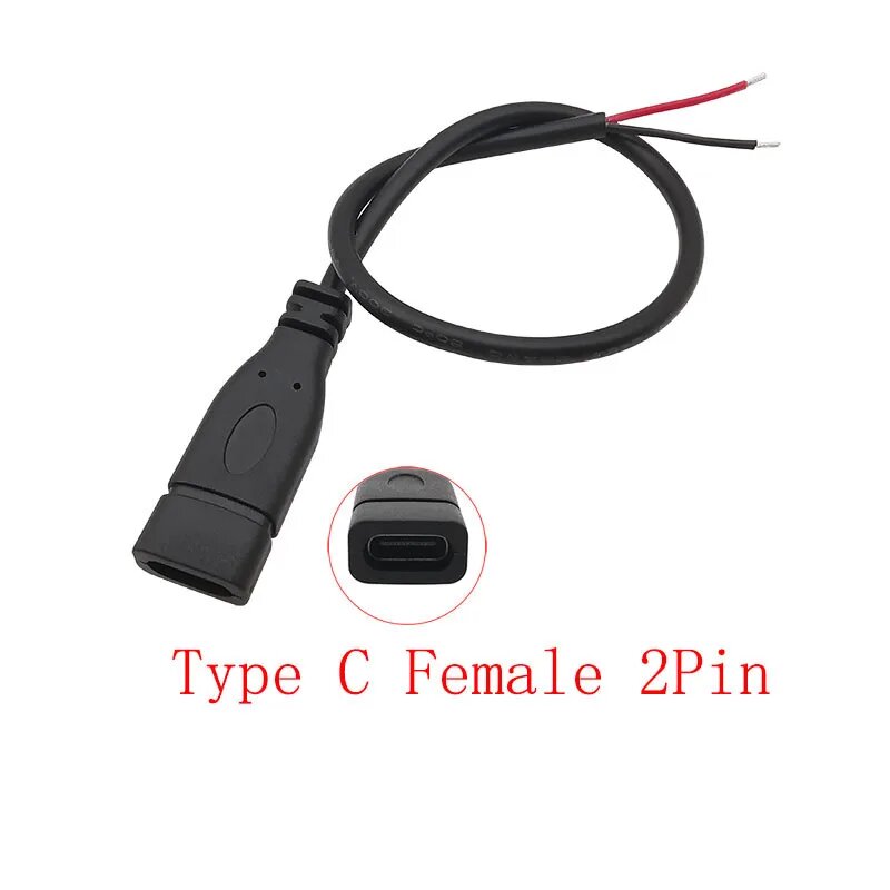 Micro USB/Type C/USB 2.0 A разъем-удлинитель 30CM 1Pcs, Type C Female 2Pin