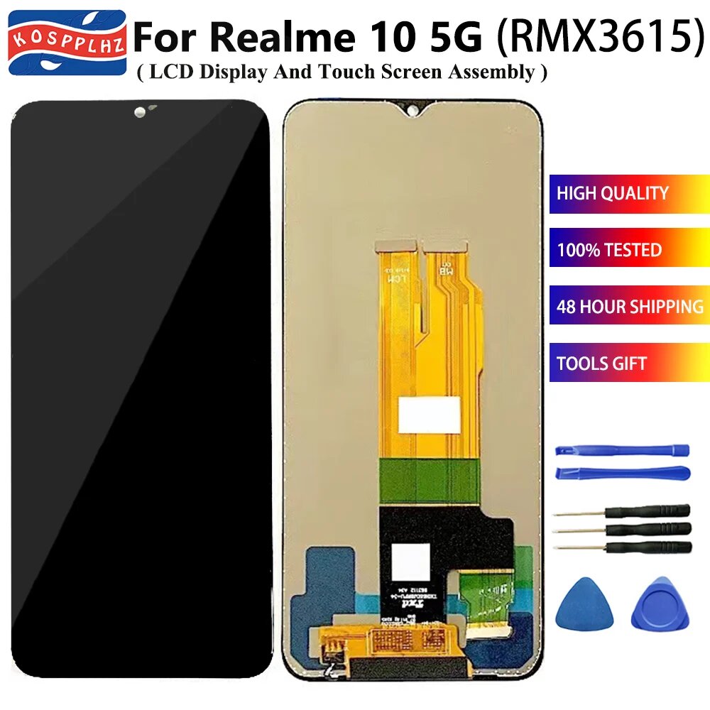 Хорошо протестировано для REALME 10 5G ЖК-дисплея и замена сенсорного экрана в сборе для Realme RMX3615 мобильного экрана 10 5G ЖК-экран