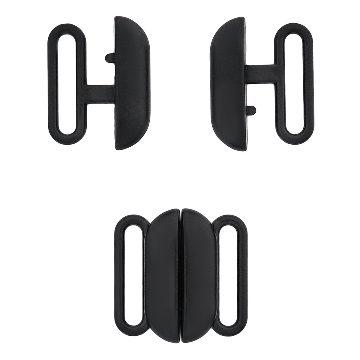 Застежка для бюстгальтера, для купальника 15 мм, металлическая, 6 штук