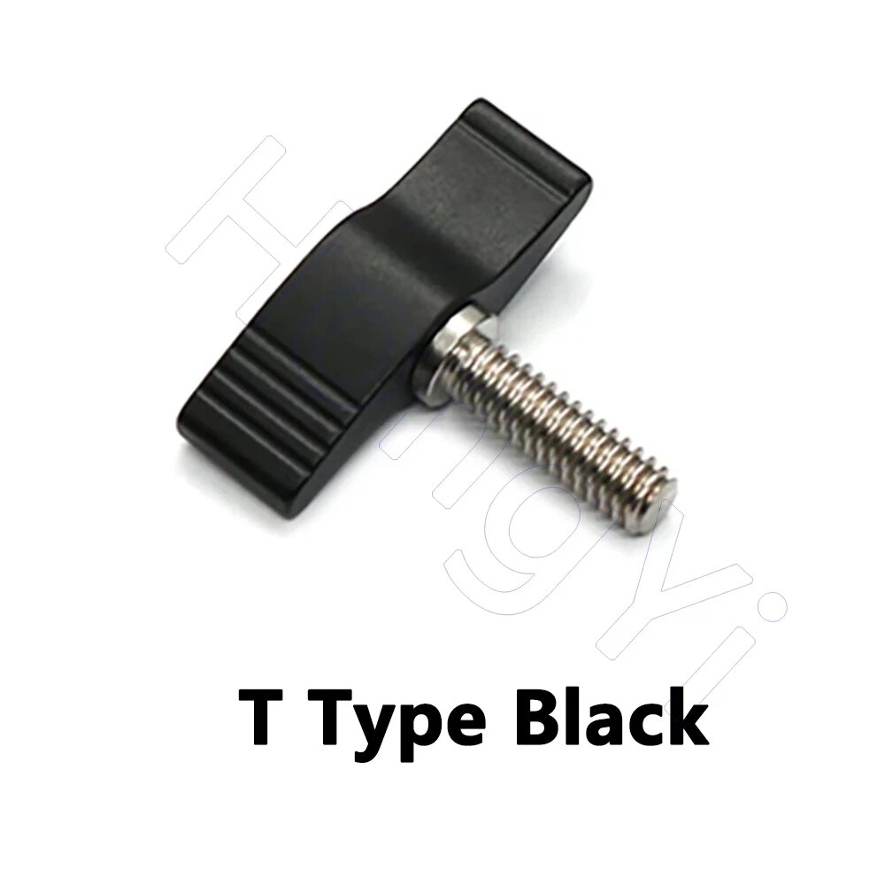 Регулируемые винты-барашки M4 M5 M6 M8 с ручкой, алюминий, M8 x 14mm, T Type Black