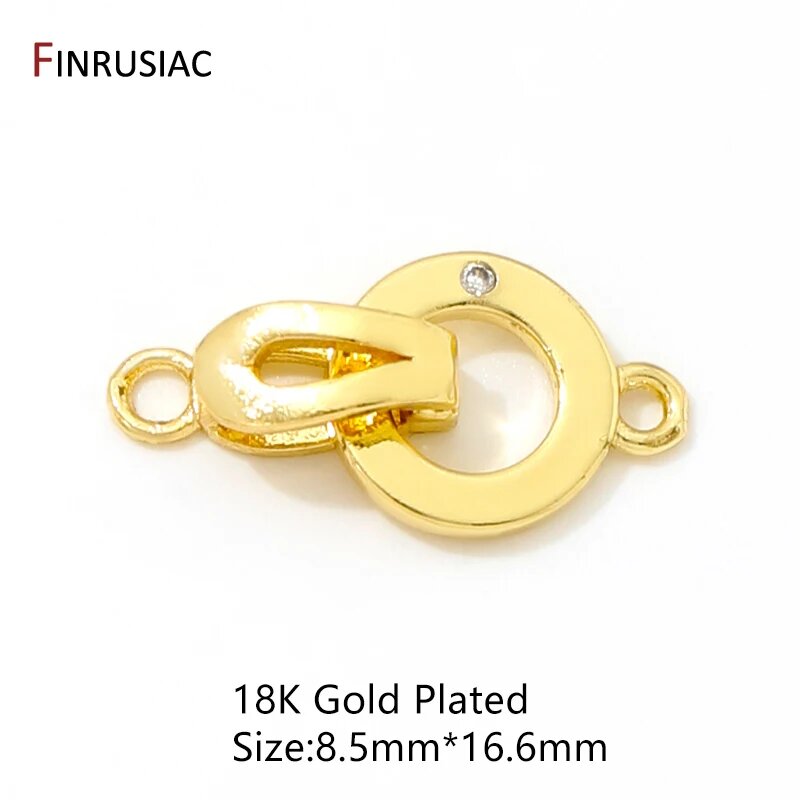 Замки для браслетов FINRUSIAC из латуни с золотым покрытием 5 pieces, 18K Gold Plated