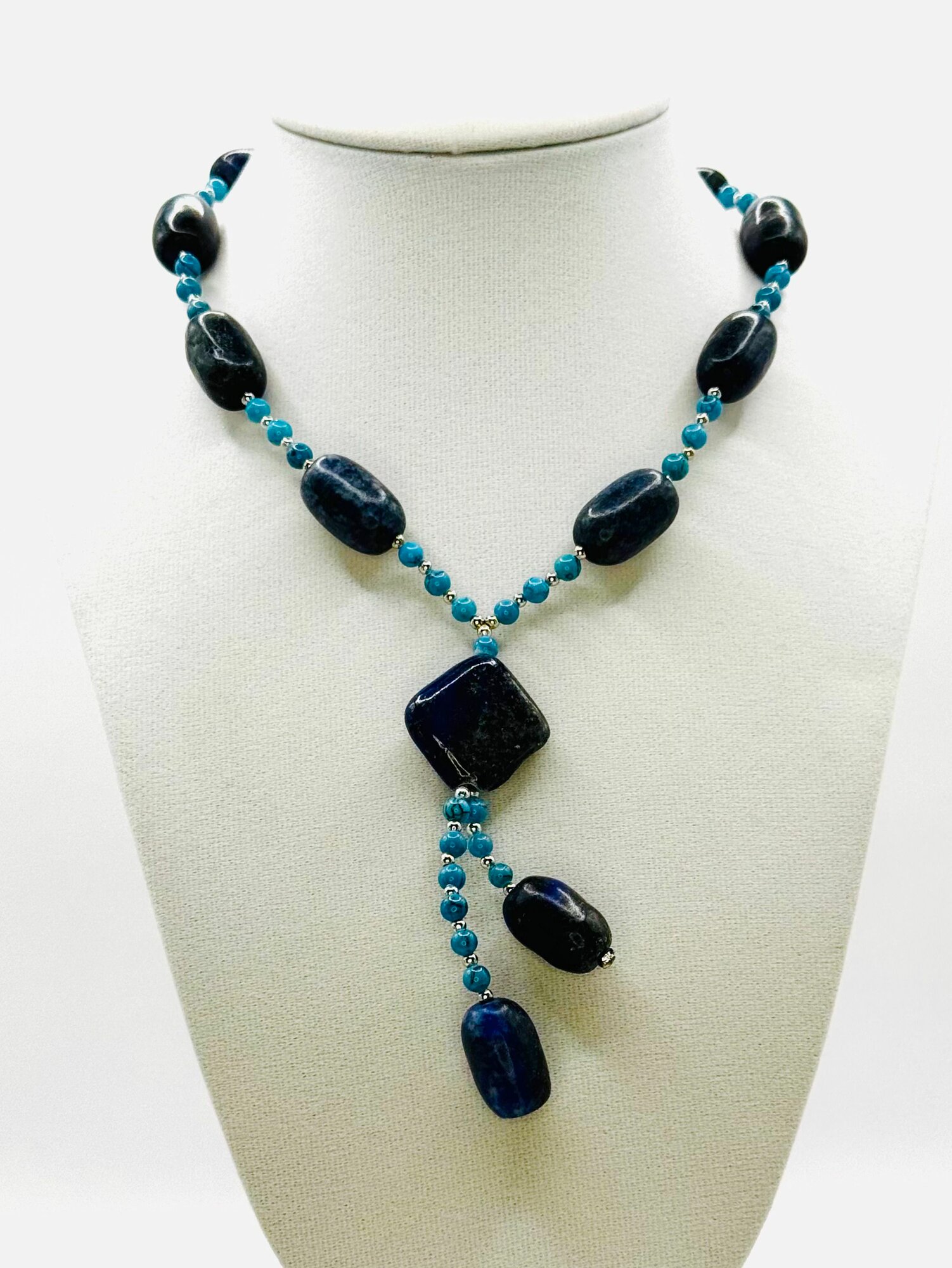 Колье, бирюза, лазурит