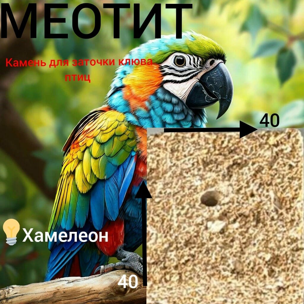 Минеральный камень для попугаев и клюва птиц 40мм*40мм