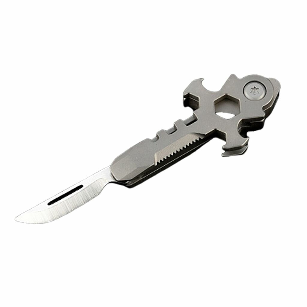 Мультитул 7 в 1 гаечный ключ складной резак открывалка для бутылок карманный инструмент брелок