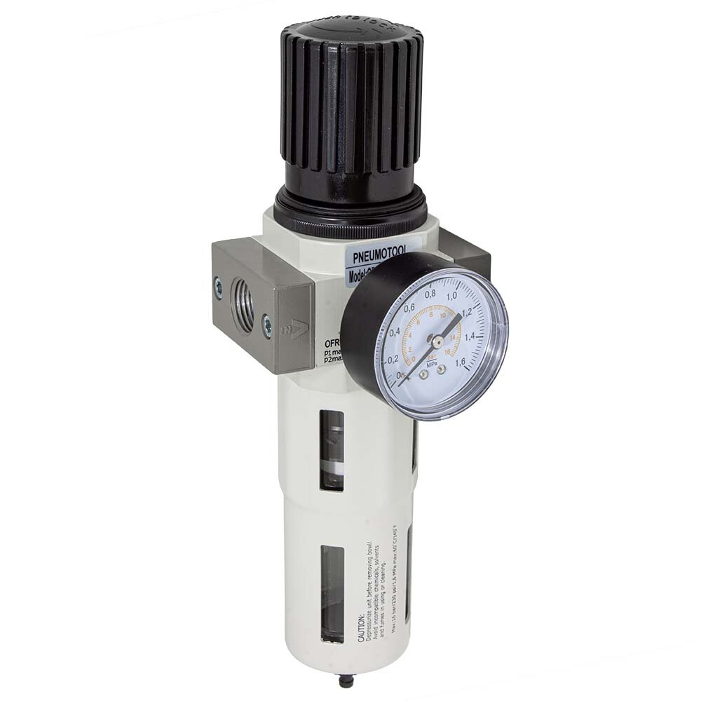 Фильтр-регулятор давления PI TOOLS OFR-PIT-MIDI-G1/2", 3400 л/мин, металлический корпус, от 0.5 до 16 Бар, Арт. 5827