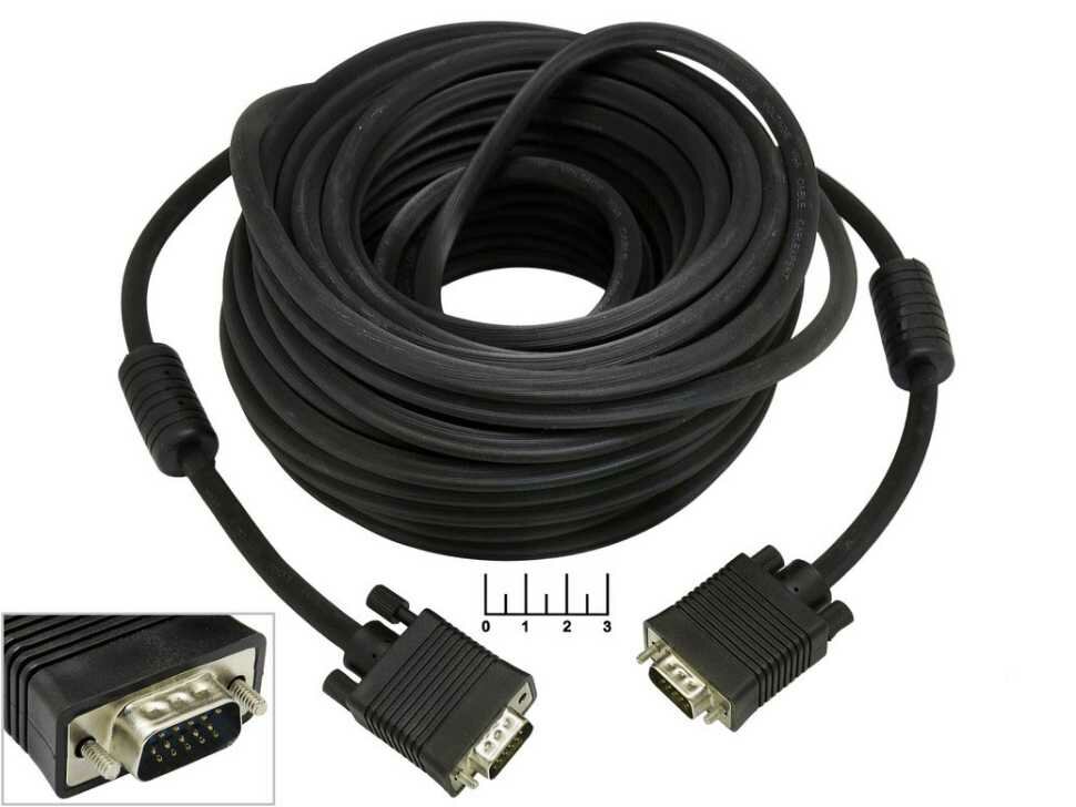 Шнур VGA 15pin-VGA 15pin 15м (фильтр) Cablexpert