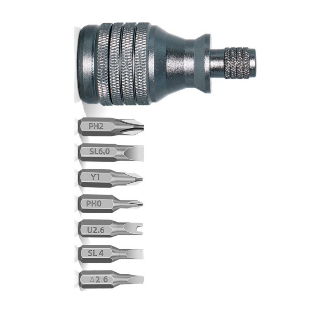 Мини-отвертка 7 в 1 из алюминия с магнитной головкой 1/4 дюйма Отвертка