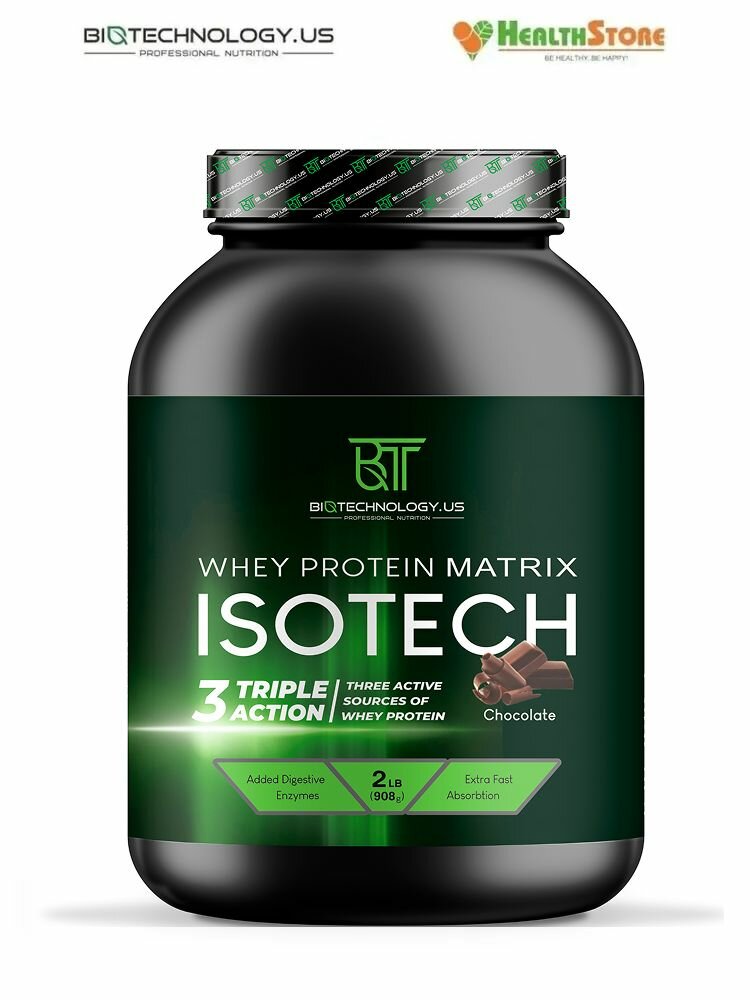 Biotechnology.US Whey Protein Matrix ISOTECH 0,9кг (шоколад) Многокомпонентный протеин сывороточный гидролизат, изолят, концентрат