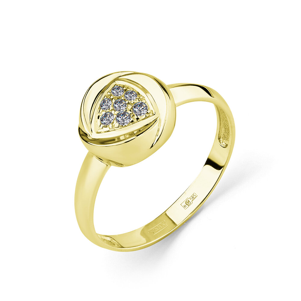 Кольцо, желтое золото, 585 проба, бриллиант