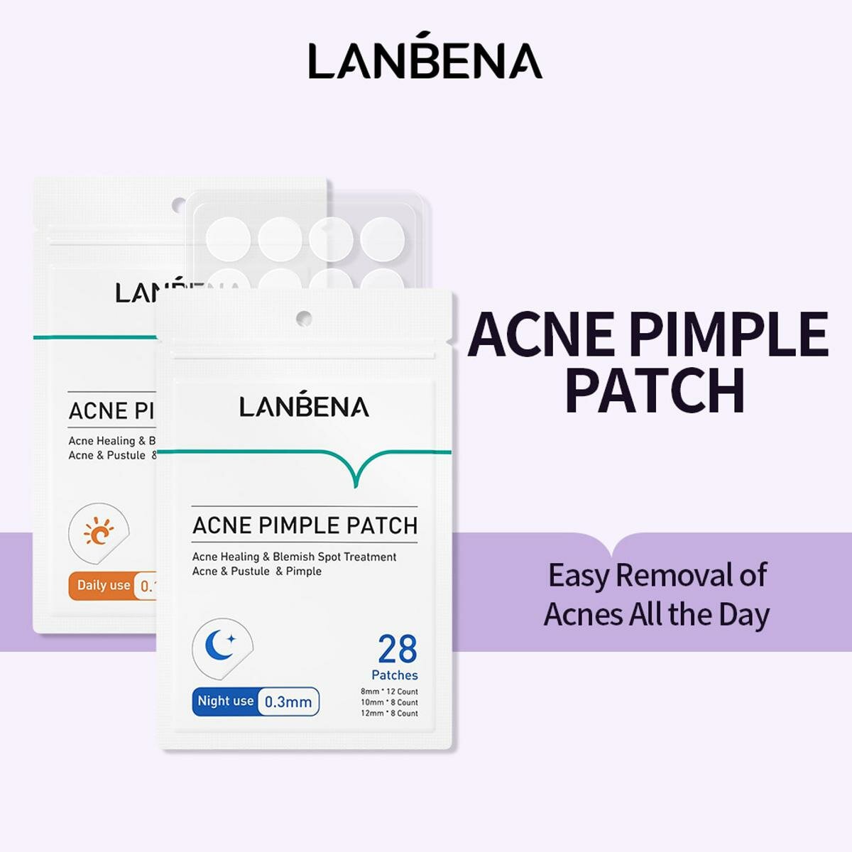 Пластырь LANBENA Acne Treatment Acne Patch Инструмент для удаления акне Водонепроницаемый 28 шт.