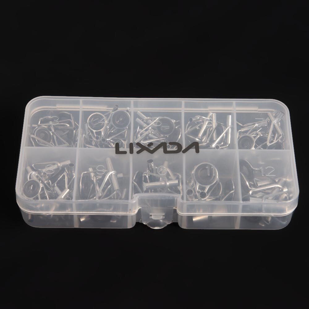 80 шт. набор для ремонта направляющих наконечников рыболовных удочек, набор для самостоятельного изготовления колец разного размера из нержавеющей стали с коробкой