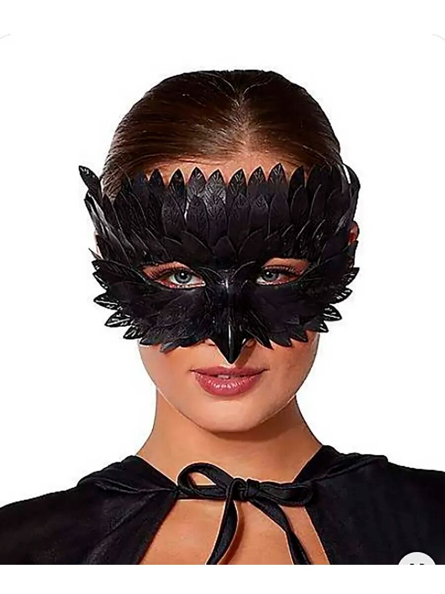 Маска карнавальная Сфера "Сова", пластик, искусственная кожа, черная