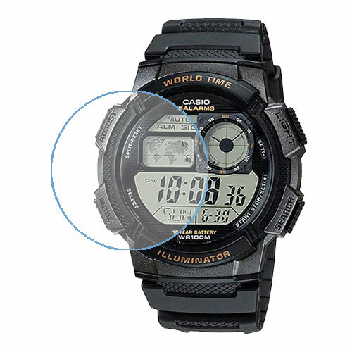 Скрин Мобайл защитный экран для часов Casio AE-1000W-1AV из нано стекло 9H