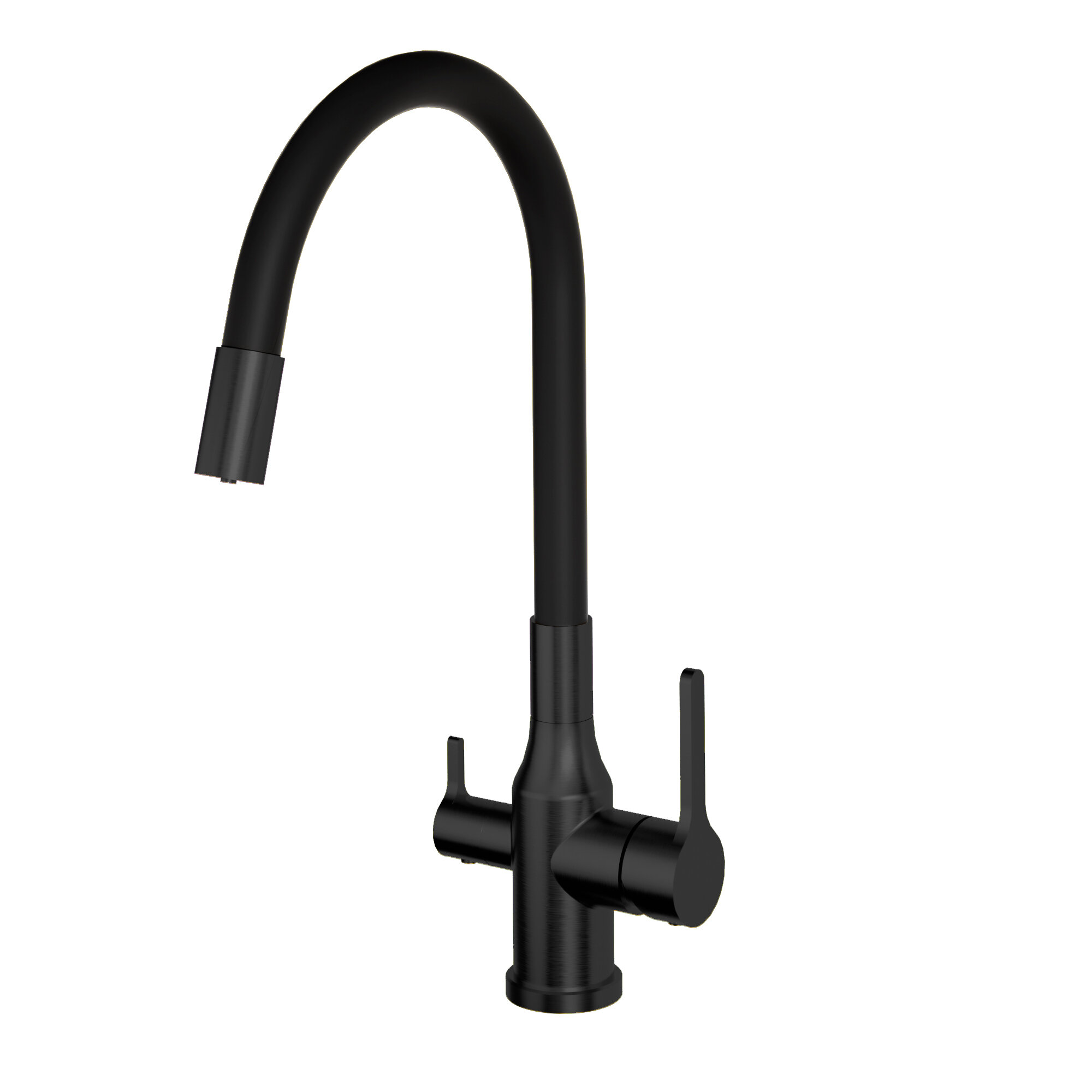 Смеситель для кухни TOKITO TOK-AIS-1024BL с гибким изливом и подключением фильтра черный