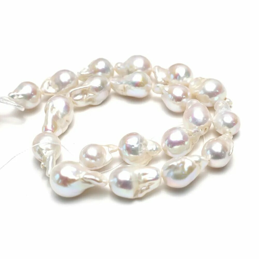 Бусины из барочного жемчуга для рукоделия, натуральные, разной формы (12-15 мм)