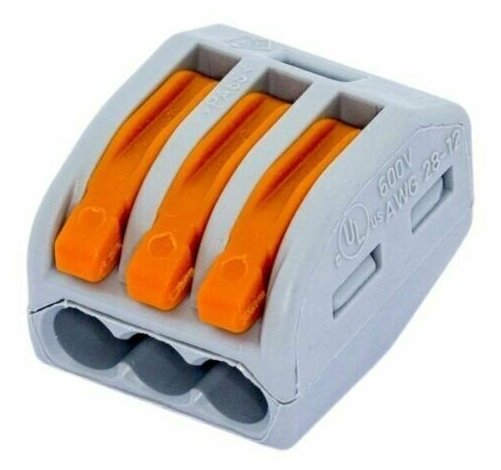 222-413, Соединитель рычажный серия CLASSIC серый корпус - 10шт./уп.