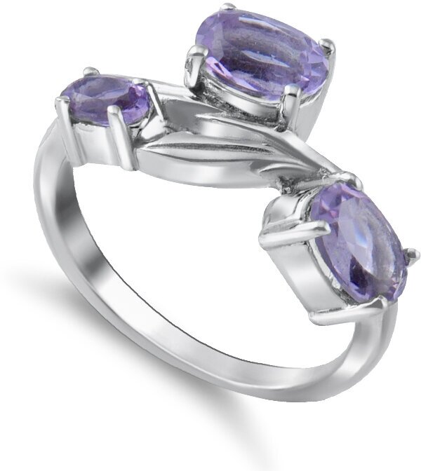 Кольцо, серебро, 925 проба, аметист
