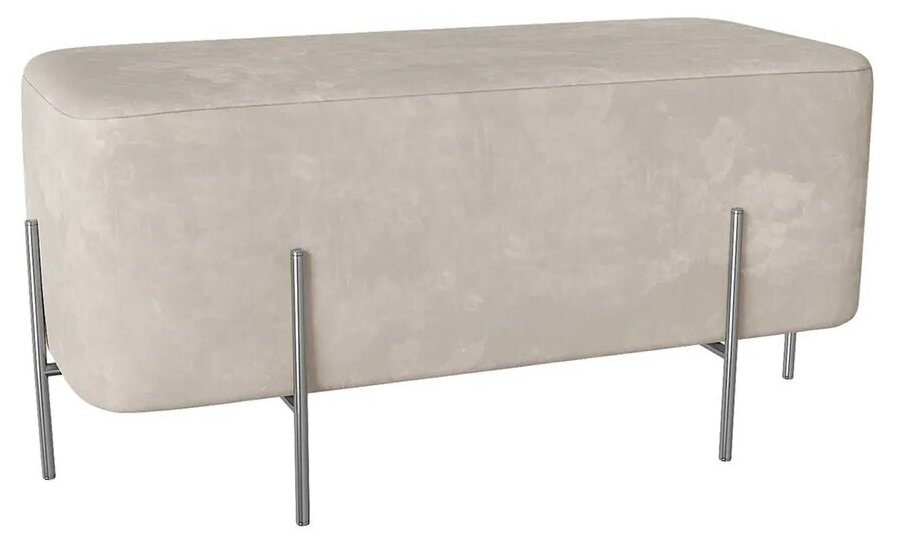 Банкетка Archy. SUPERA Luxemebel. Цвет белый пыльный. Искусственная замша