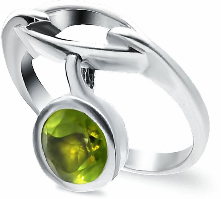 Кольцо, серебро, 925 проба, хризолит