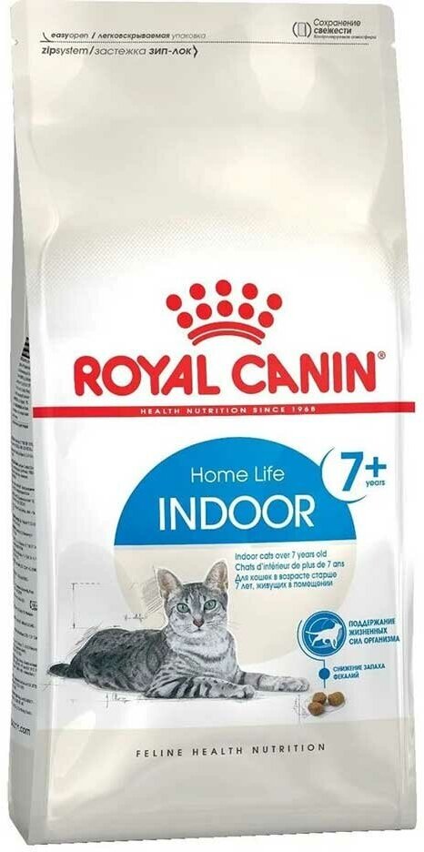 Сухой корм royal canin для пожилых домашних кошек старше 7 лет feline health nutrition indoor +7 400г