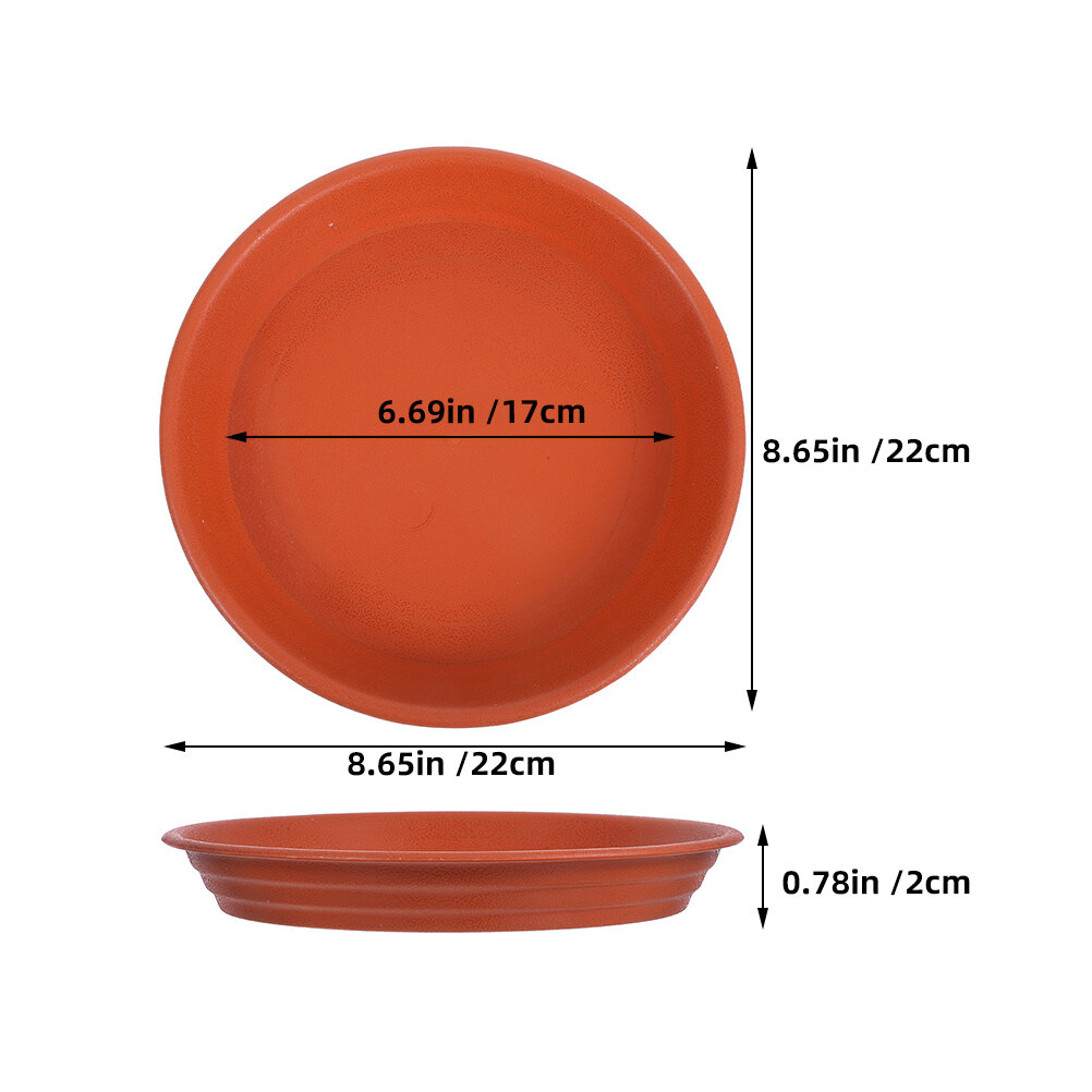 Поддон Для Цветочных Горшков 6 Штук 22.00X22.00X2.00Cm Красный Оптимальная Защита От Перелива Воды