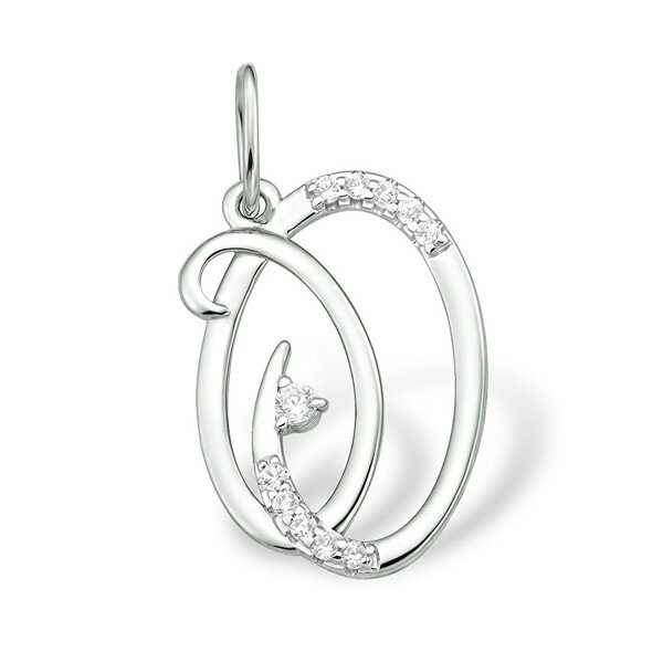 Подвеска, серебро, 925 проба, фианит