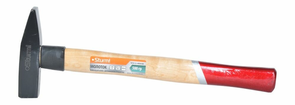 Молоток STURM 1010-52-WD0500, 500г, кованый боек, деревянная рукоятка