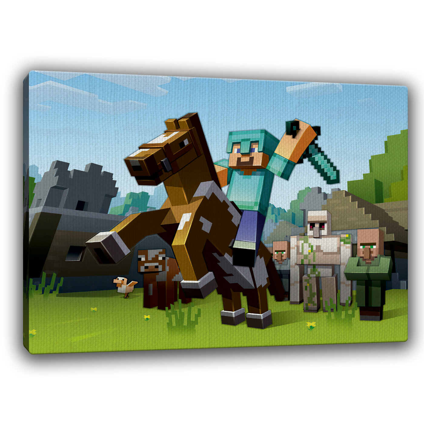 Картина на холсте Майнкрафт / картина для интерьера дома.
