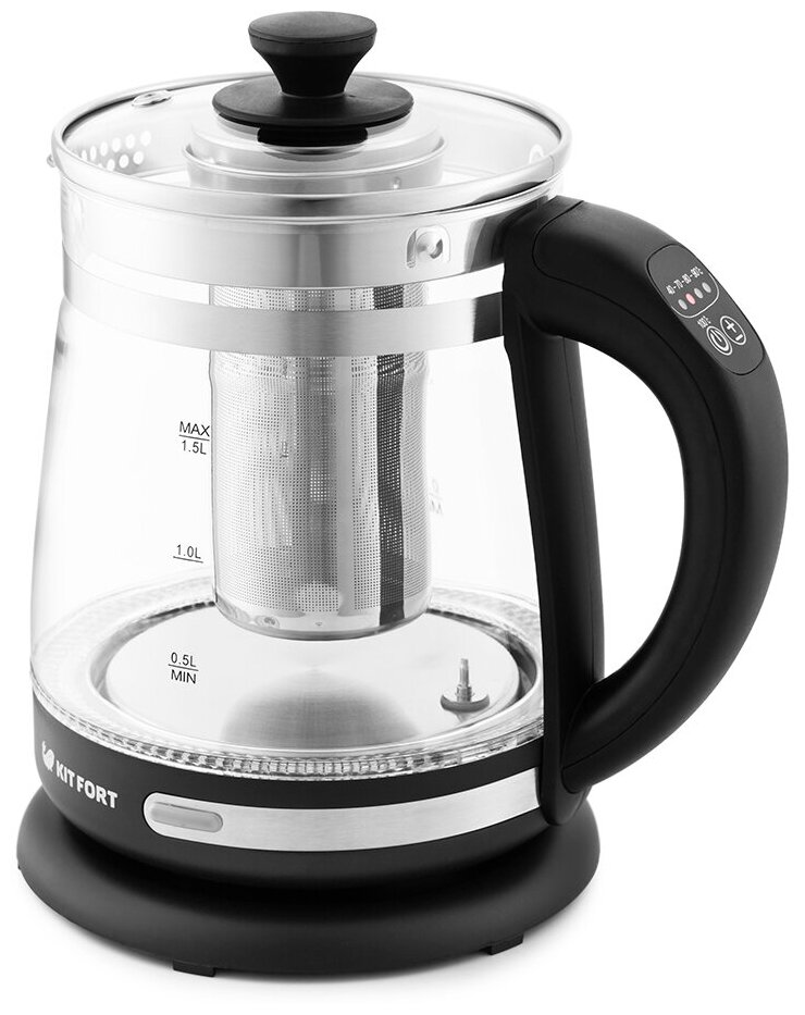 Чайник Kitfort KT-656 1.5л. 2200Вт белый (стекло)