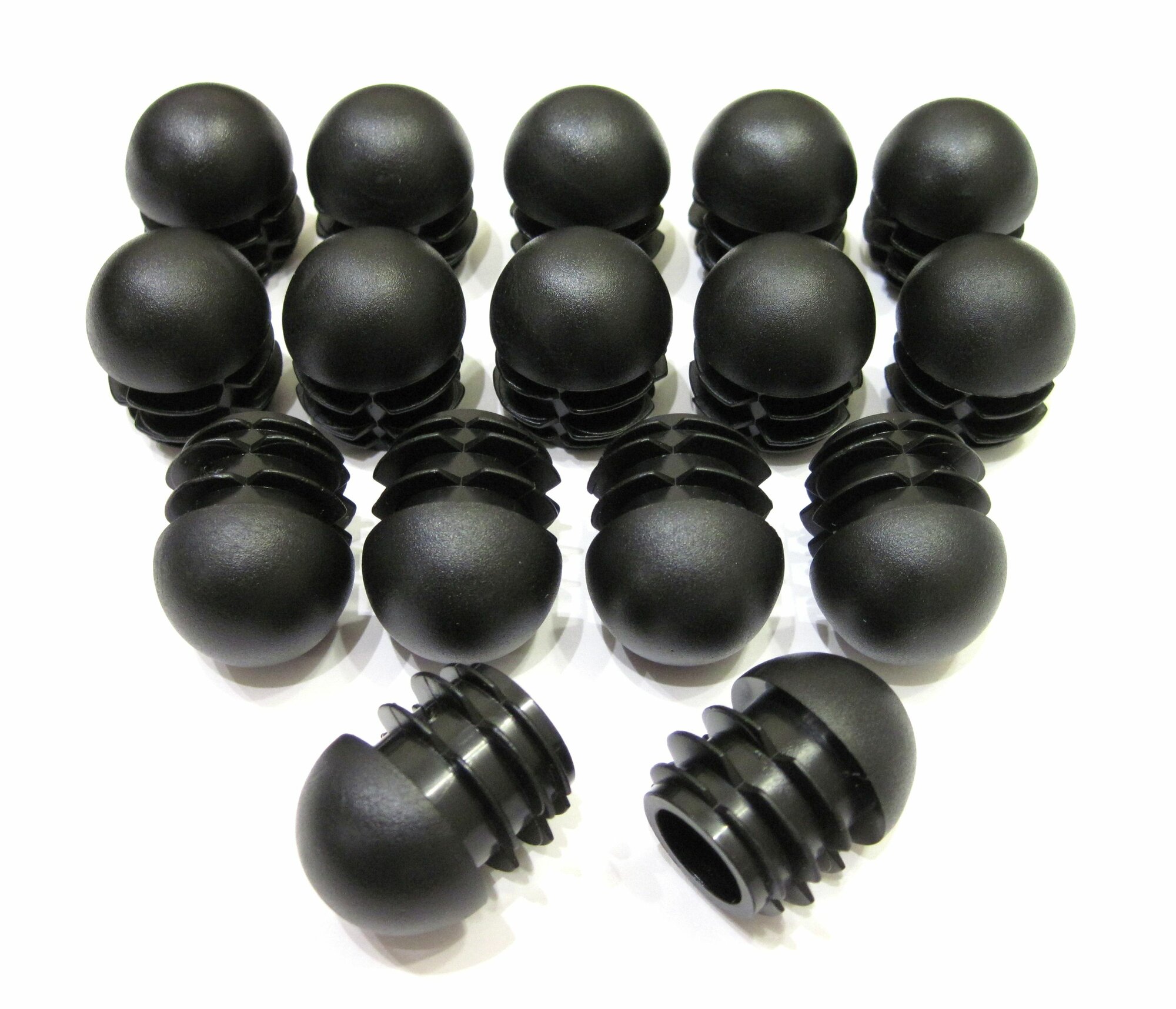 Заглушка для круглой трубы с внешним диаметром 22мм и диаметром отверстия 18-20.4мм, пластиковая, сферическая, 16шт.