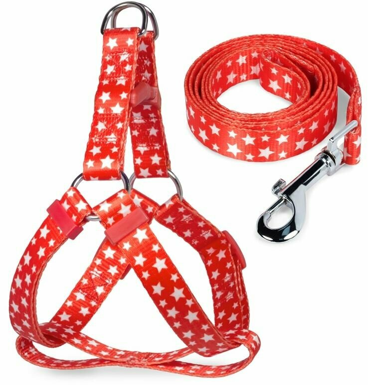 Triol Комплект шлейка 1*26-35см и поводок 1*120см, "Звездочки"