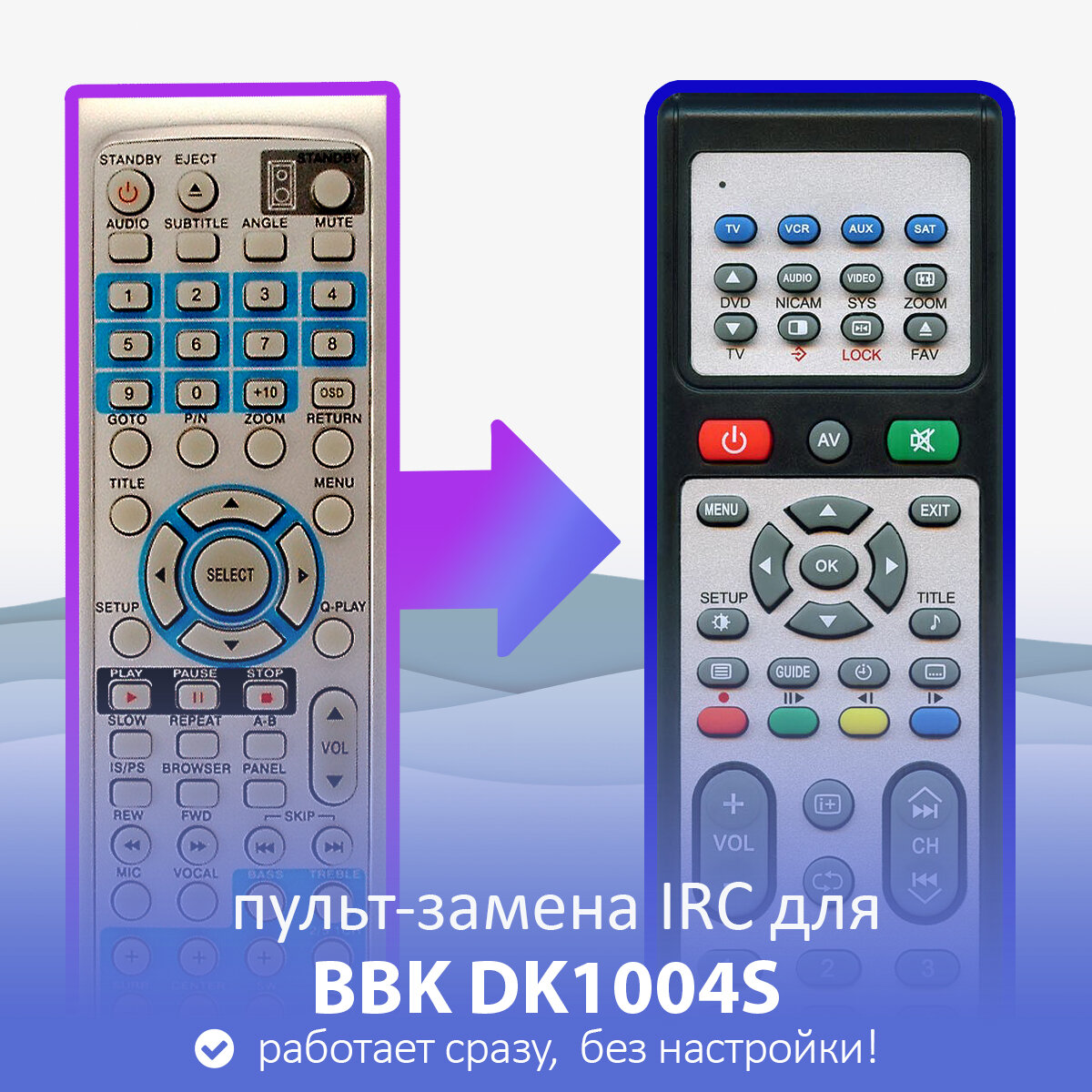 Пульт-замена для BBK DK1004S